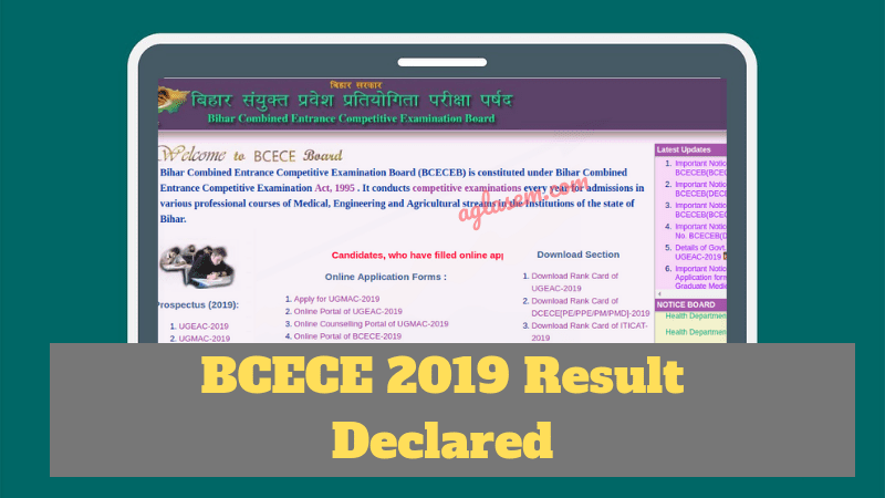 BCECE 2019 Result Declared; Students Unable to download Rank Card - AglaSem News