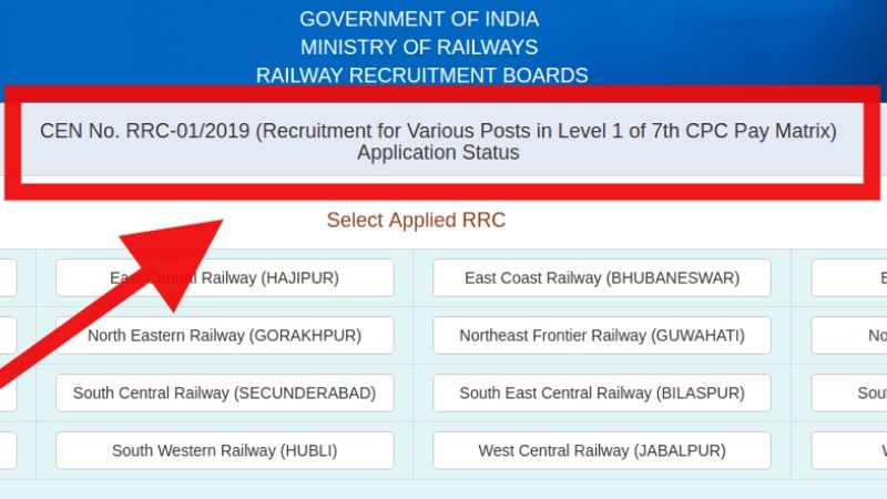 RRC Group D Status 2019 Released; Link Available in 16 RRB Website ...