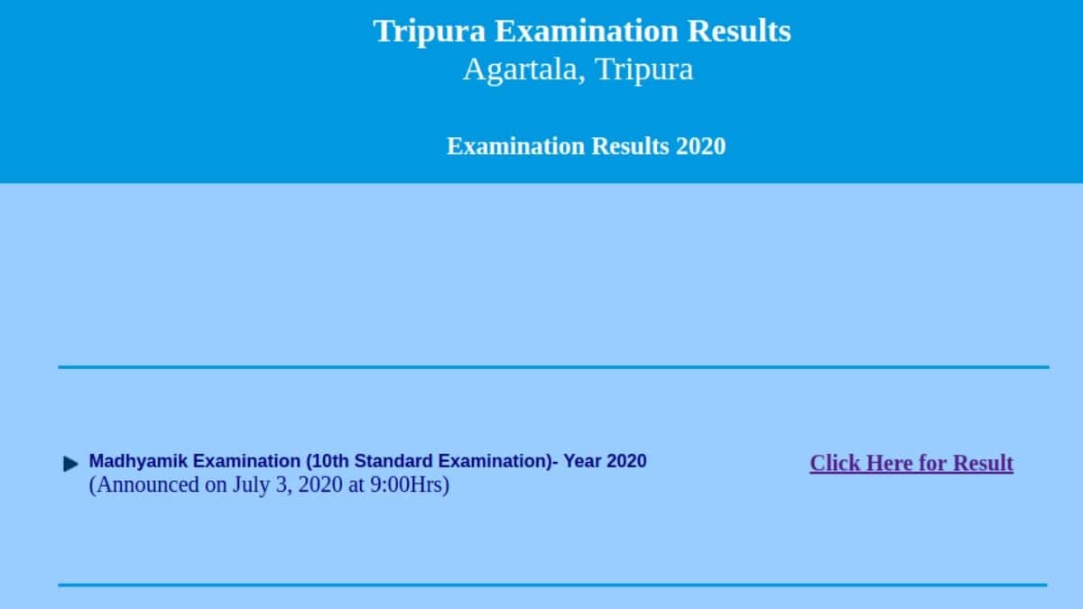 Tripura 10th Result 2020: 69.49 Pass Percentage, Meet the Toppers Here ...